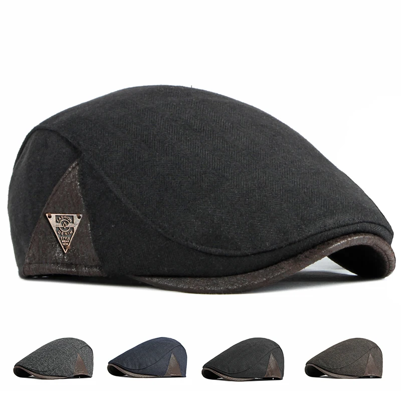 Topi-Baret-Musim-Gugur-Mode-Topi-Flat-Ivy-Newsboy-Retro-Pria-Topi ...