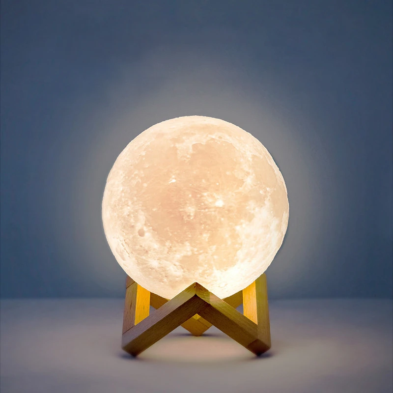 Moon Lamp 3d Print Led Night Light With Stand Starry Lamp Bedroom Decor ...