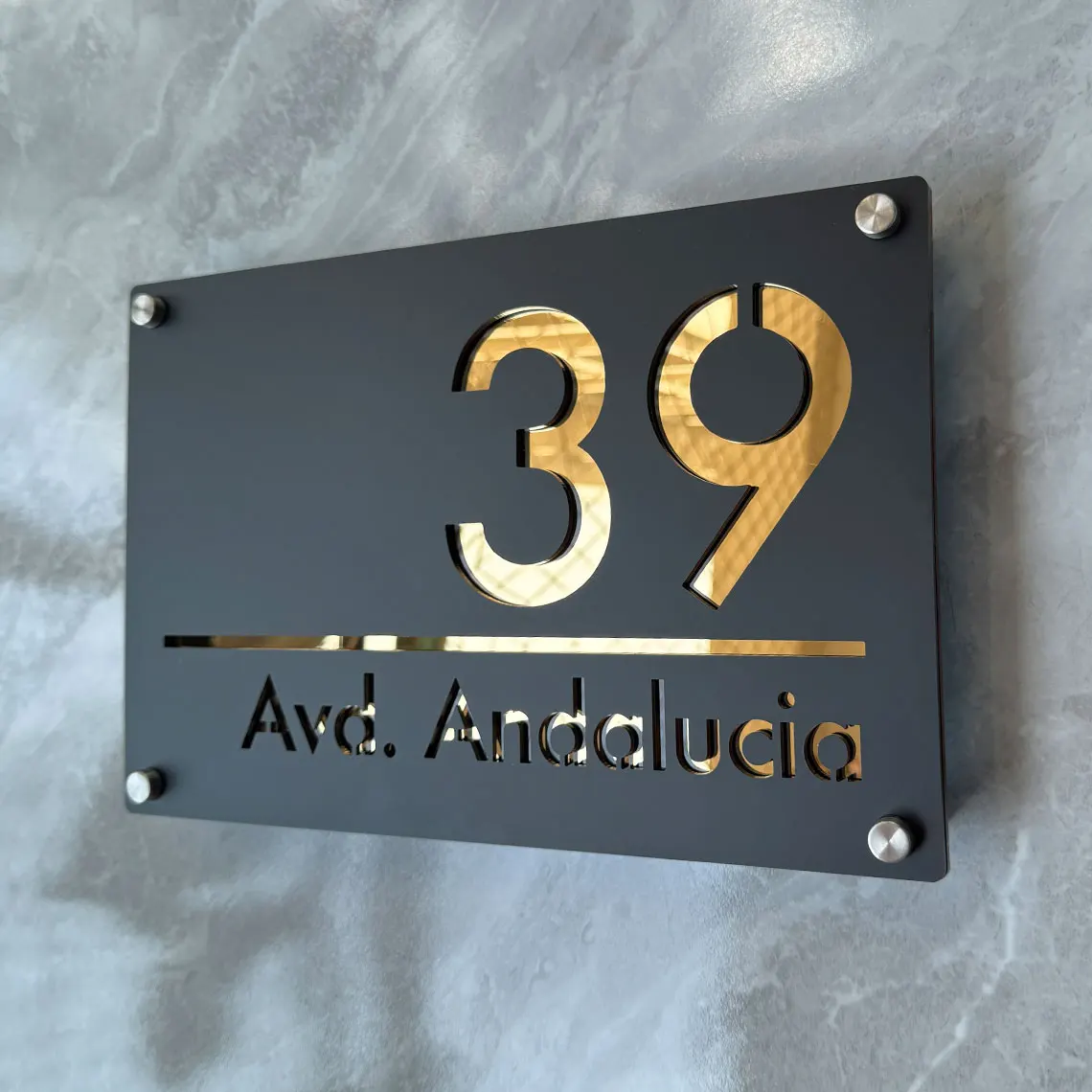 Customized Outdoor House Number Sign 3D Laser Cut Acrylic Plate ...