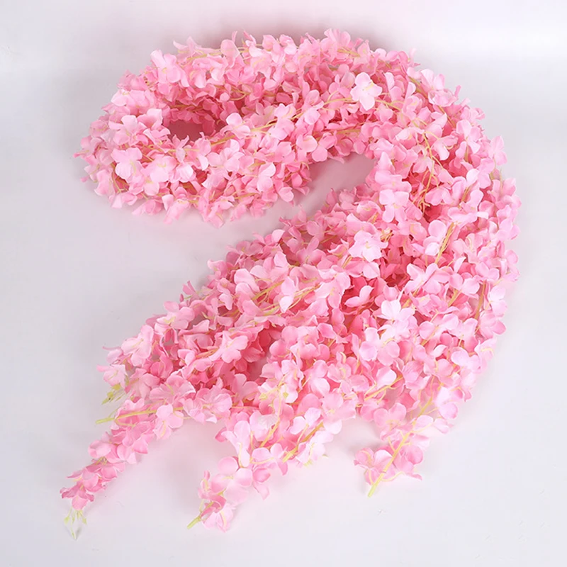Simulated Cherry Blossom String Vine Ceiling Decoration Hanging Long ...