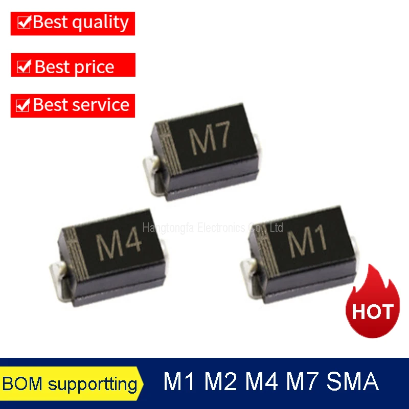 10PCS-Lot-Rectifier-Bridge-M1-M2-M4-M7-SMA-1N4001-1N4002-1N4007-1N4004 ...