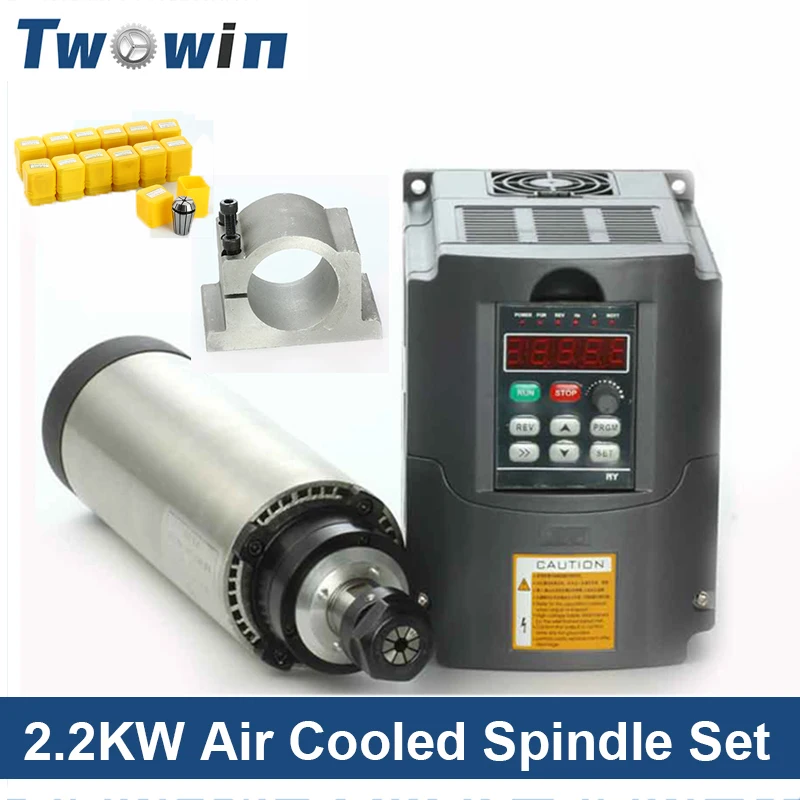 2-2KW-Air-Cooled-Spindle-Motor-Kit-CNC-Spindle-Motor-Motor-220V-HY-VFD ...