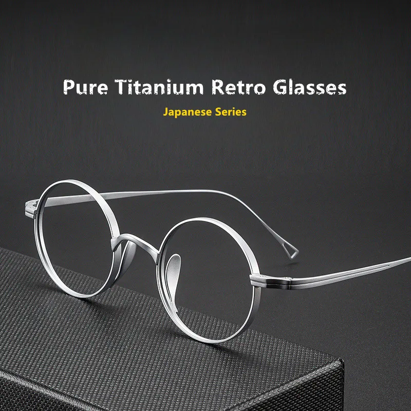 Japanese-Style-Handmade-Retro-Oval-Round-Glasses-Frame-Men-Pure ...
