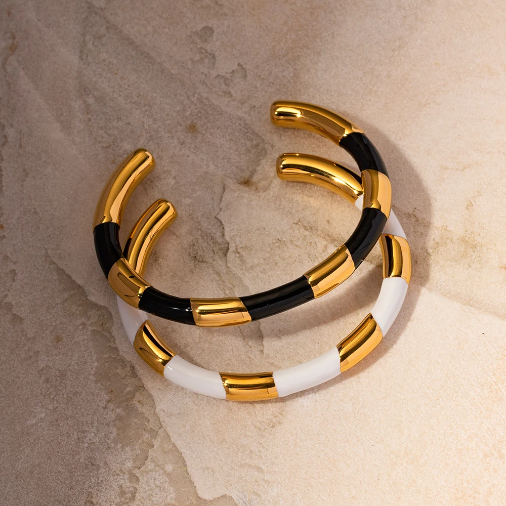 Uworld-Stainless-Steel-Waterproof-Chunky-Thick-Statement-Enamel-Black ...