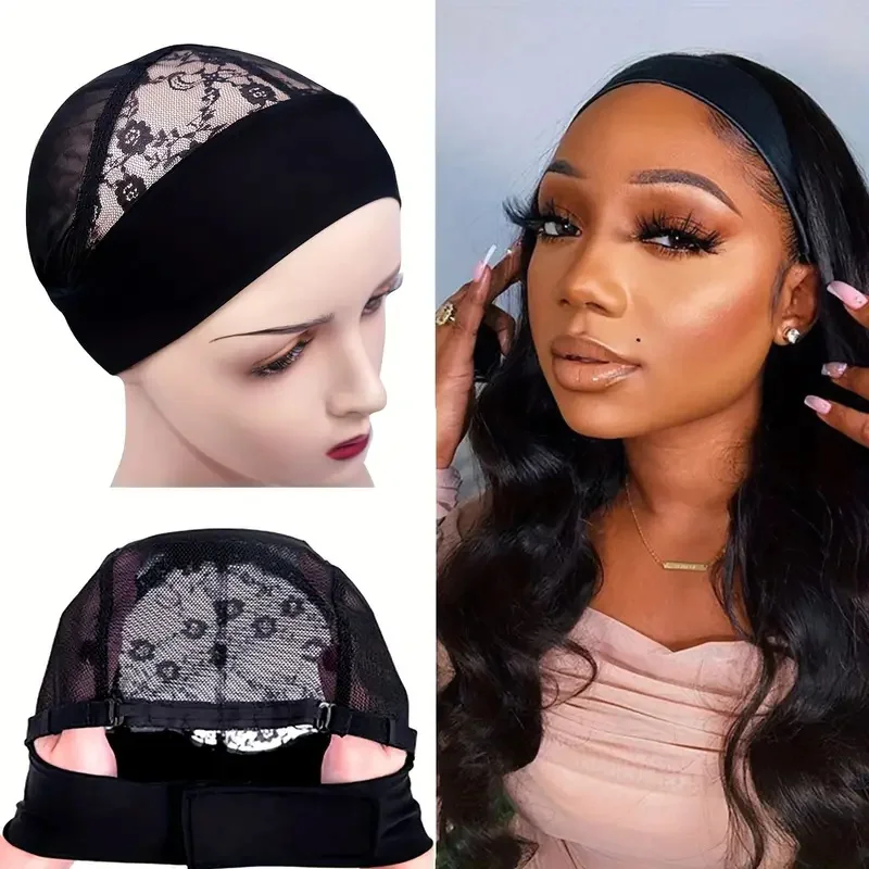 1 piece wig caps single layer black rose lace net headband wig cap with ...