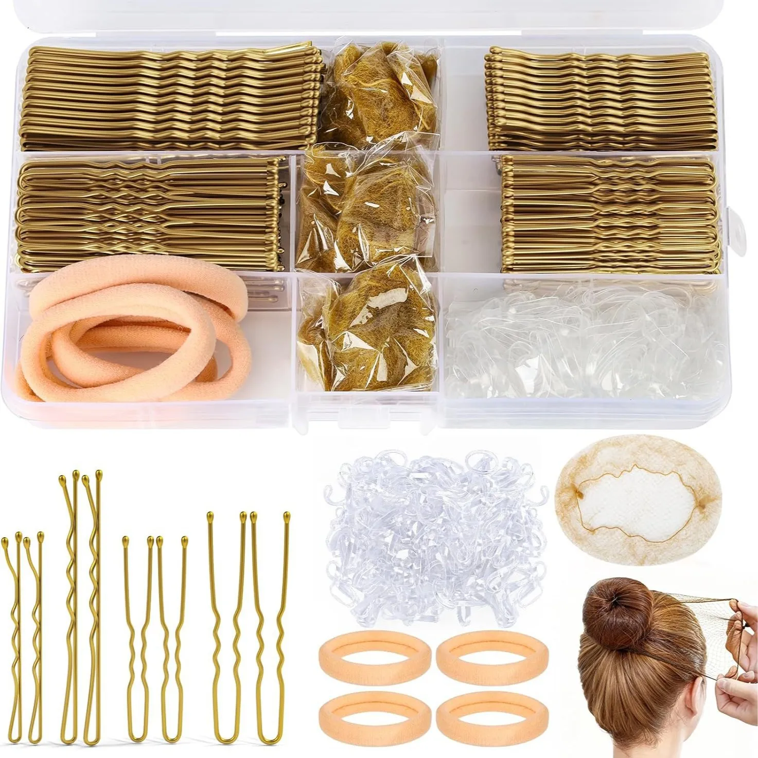 385 Uds. Lazos invisibles para el cabello, Clips en forma de U ...
