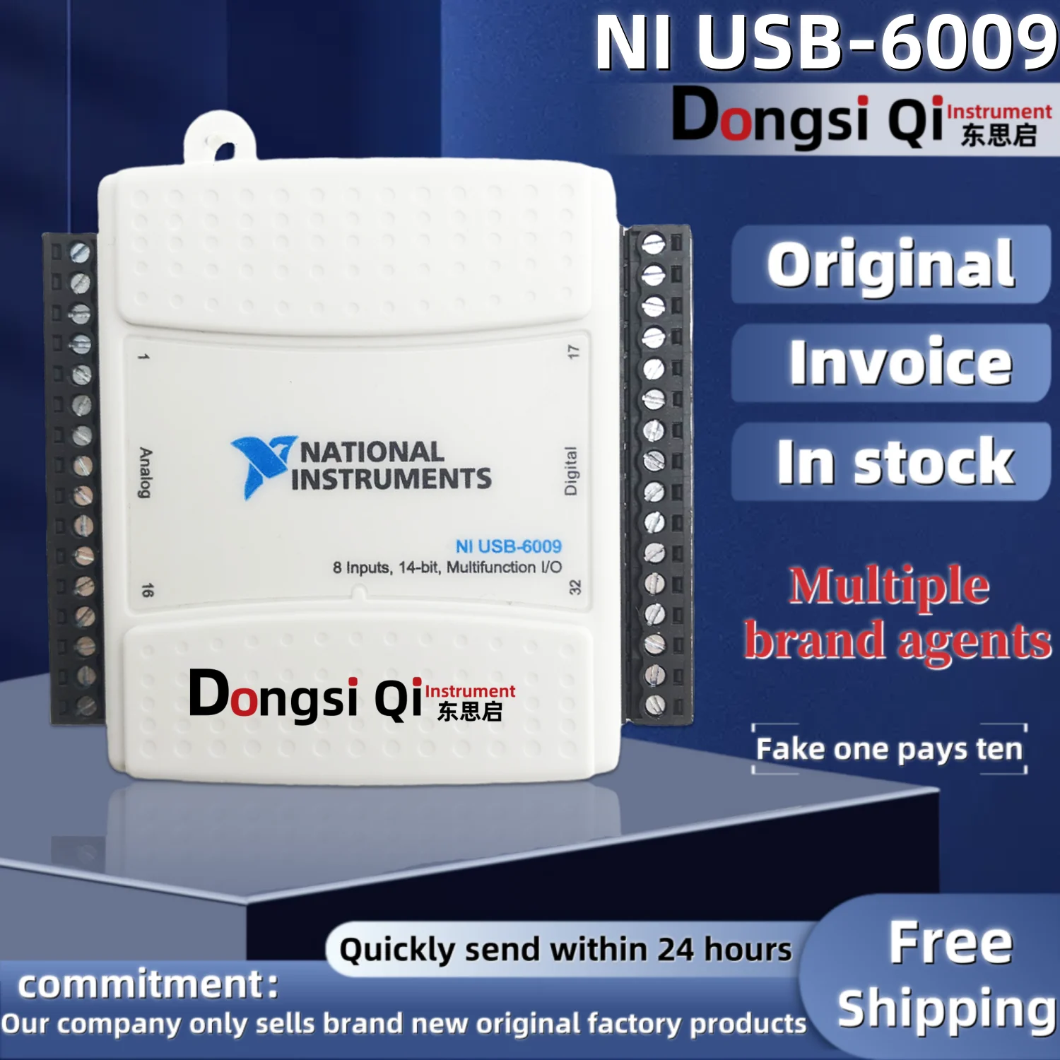 1PCS//LOT NI USB-6009 USB 6009 Data acquisition card, wiring, sub ...