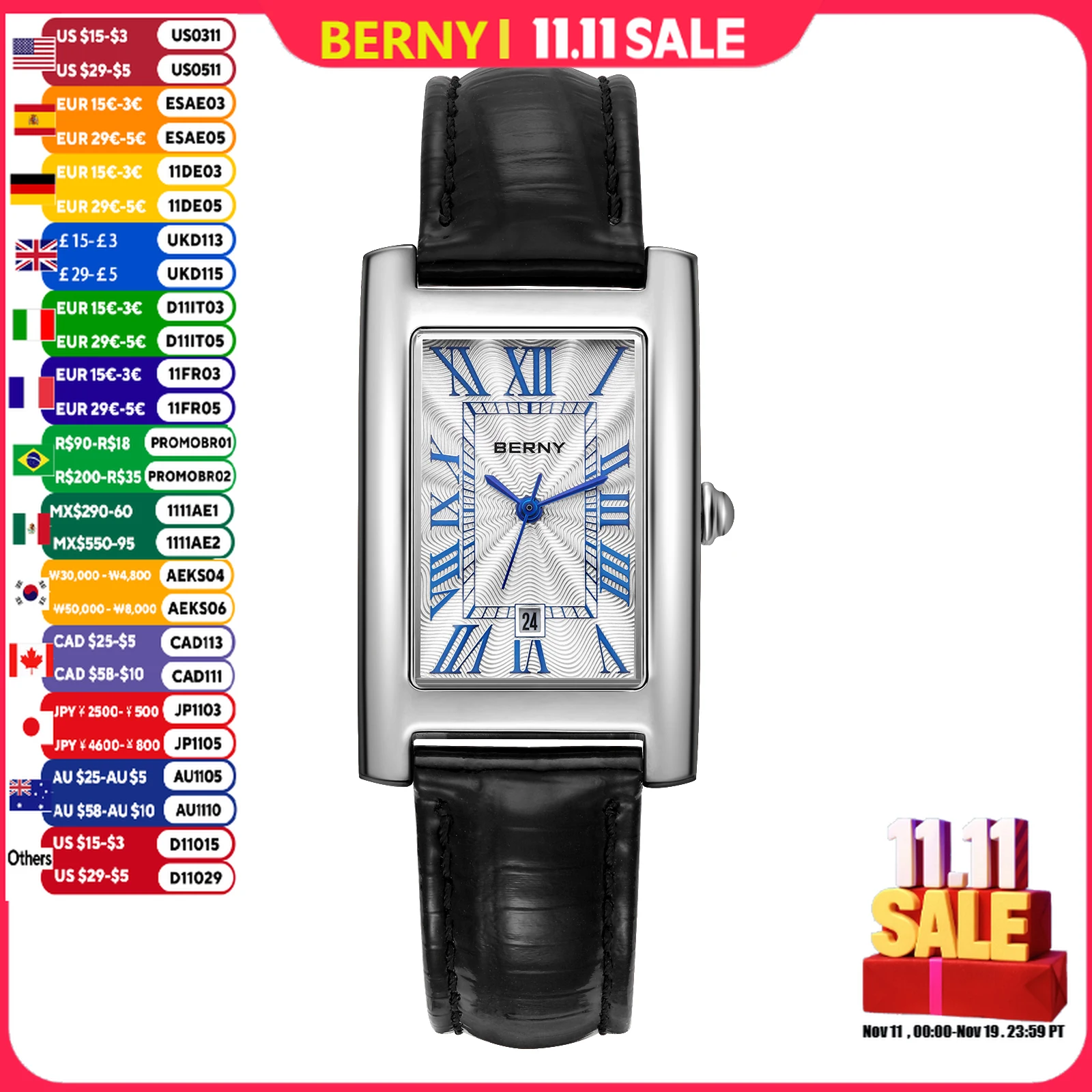 Men Tank Watch UK: The Ultimate Guide to BERNY’s Rectangular Dress ...