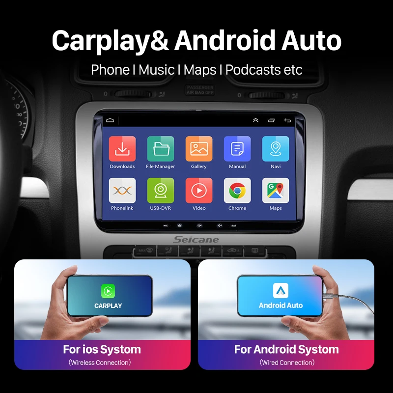 Seicane 8G 128G Car Radio GPS 2 din Android 13 Auto Carplay Universal 7 ...