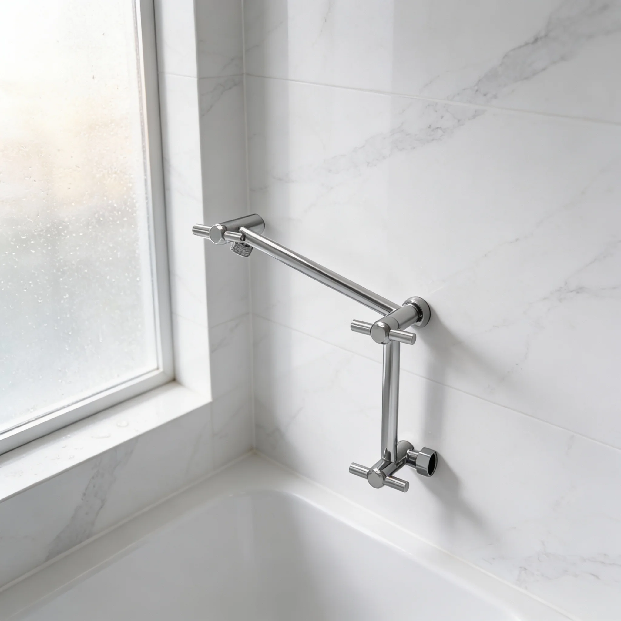 Adjustable Shower Arm Bracket With Extension Rod T Handle 15 Stainless ...