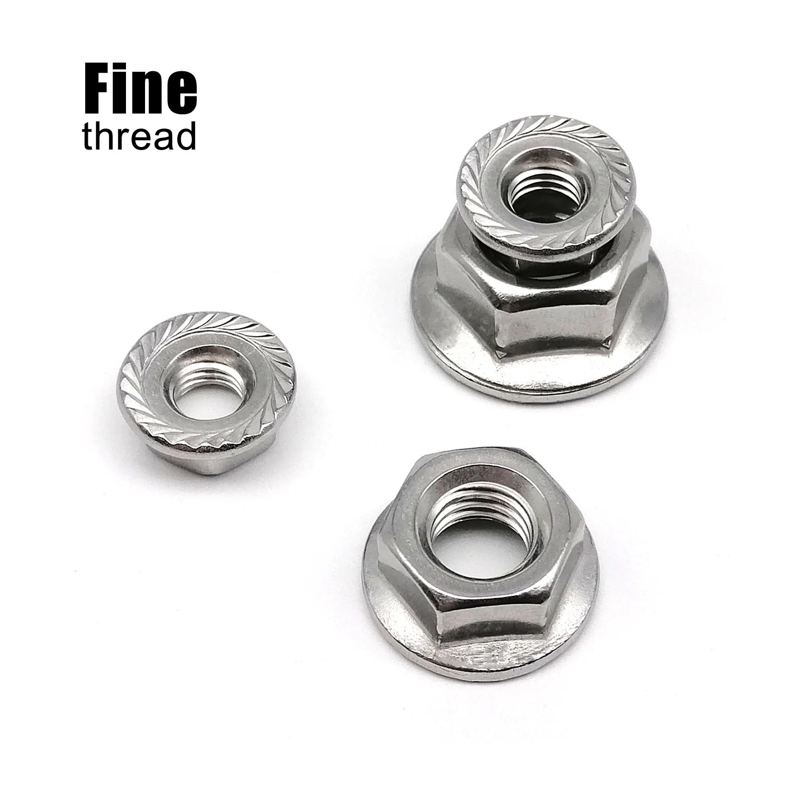5/10pcs High Quality M6 M8 M10 M12 Fine Thread DIN6923 304 A2 Stainless ...