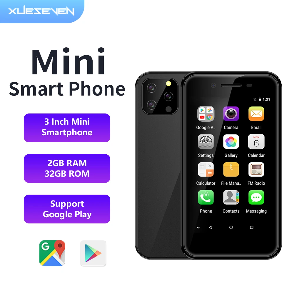 XUESEVEN-Dual-SIM-Mini-Android-Smart-Phone-3-0-Display-2GB-RAM-32GB-ROM ...
