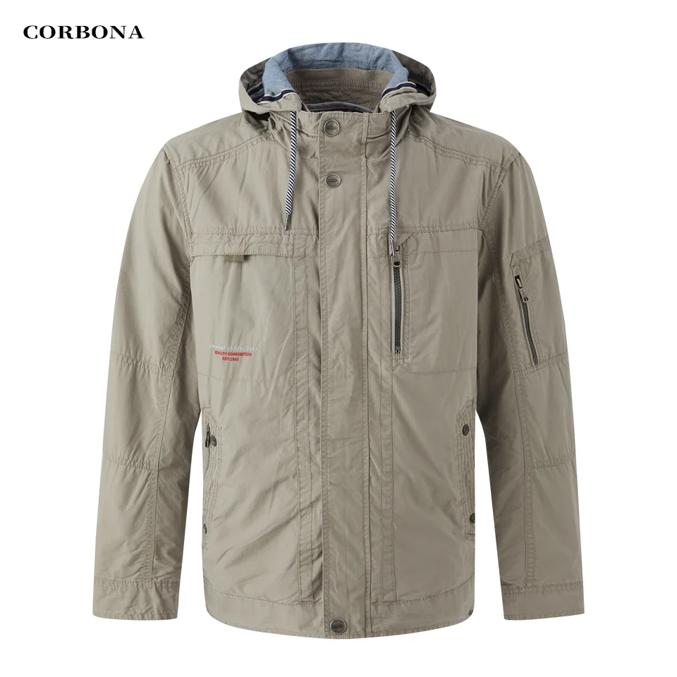 CORBONA 2023 New Arrival Gray Man Jacket Fashion Coat Spring Summer Working Clothing Outdoor ...