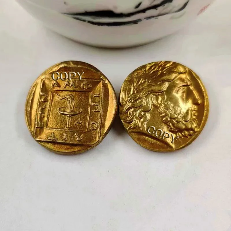 Greece Torch Coins of Ancient Rome Zeus Gold RingThe Head of the Gods ...