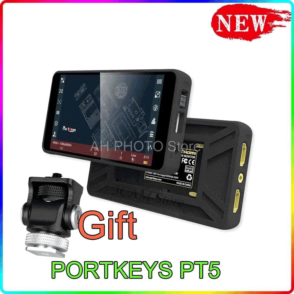Portkeys PT5 5 5 인치 모니터 4K HDMI CompTouchscreen 500nit 초박형 3D LUT 지원 ...