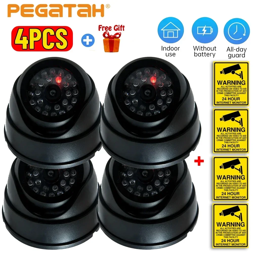 Fake-Camera-Red-Flashing-LED-Light-CCTV-Surveillance-Cameras-for-Home ...