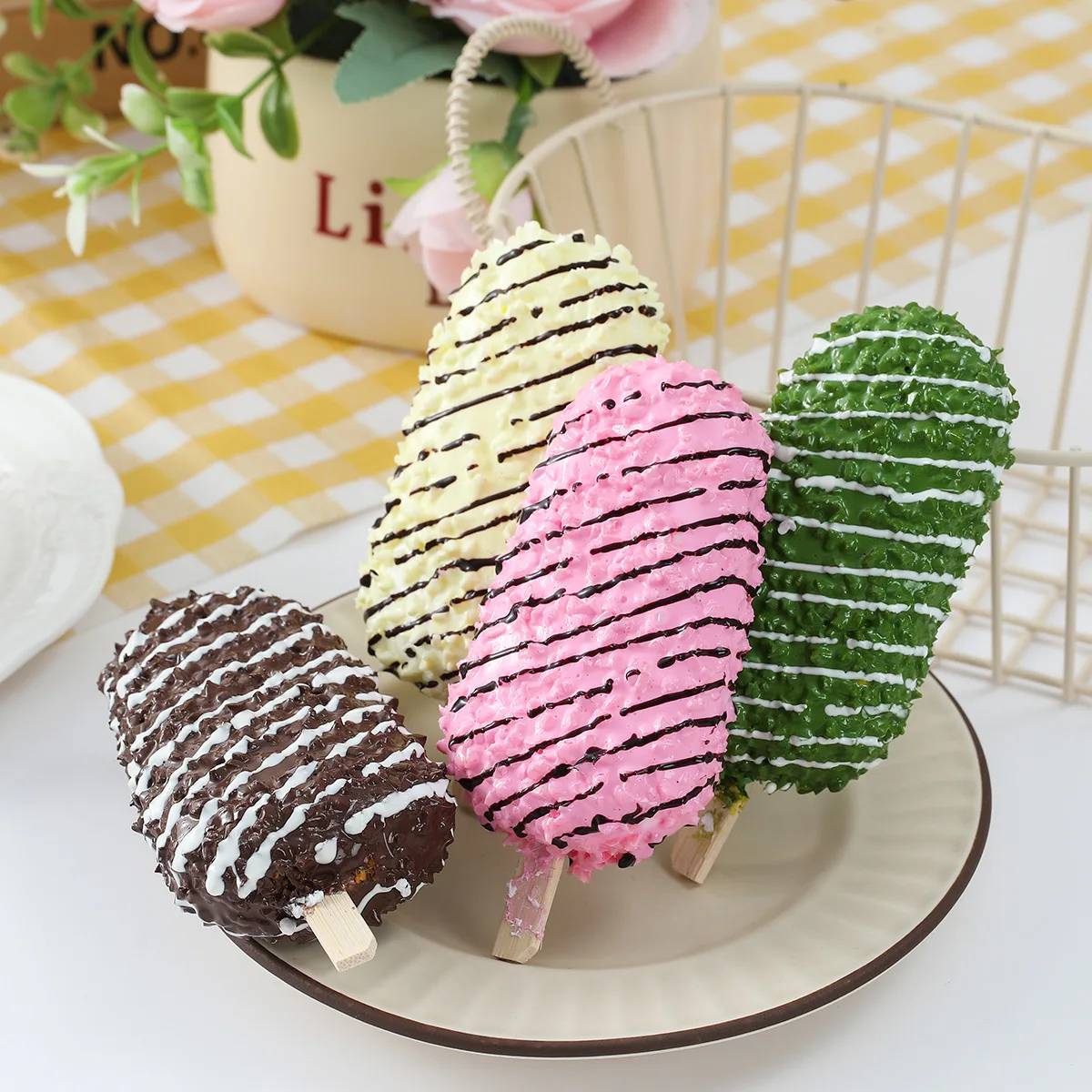 Artificial Ice Cream Fake Dessert Model Kitchen Window Display Cold ...