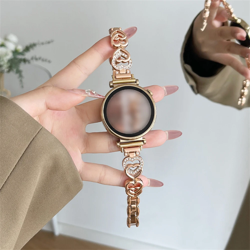 Luxury-Diamonds-Love-Heart-Metal-Strap-For-Samsung-Galaxy-Watch-Band-6 ...