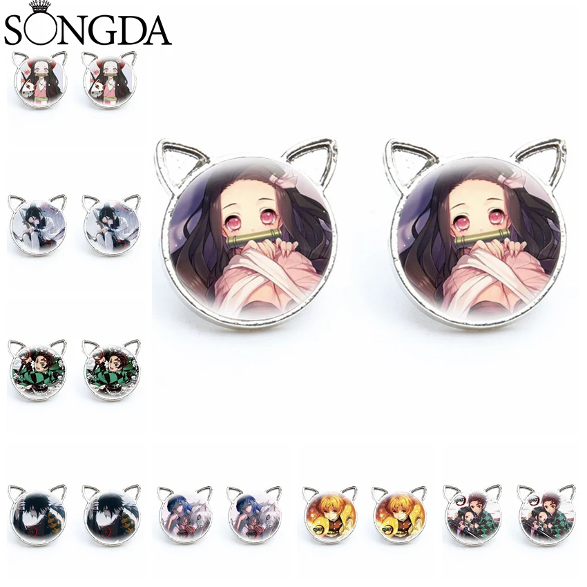 Anime Demon Slayer Stud Earring Kimetsu No Yaiba Cartoon Character Cute ...