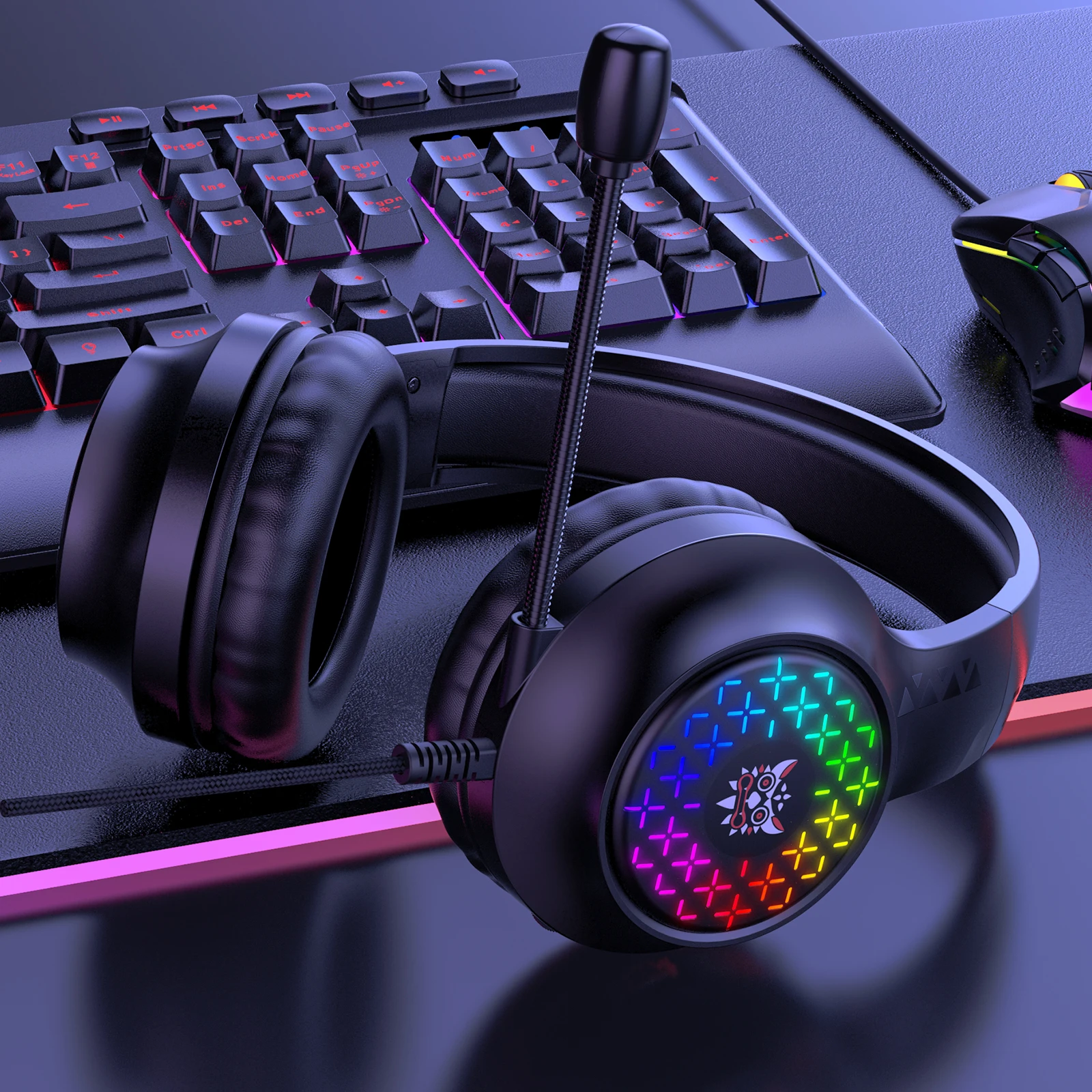 ONIKUMA Gaming Headphone with Mic Wired Headset Gamer Noise Canceling ...