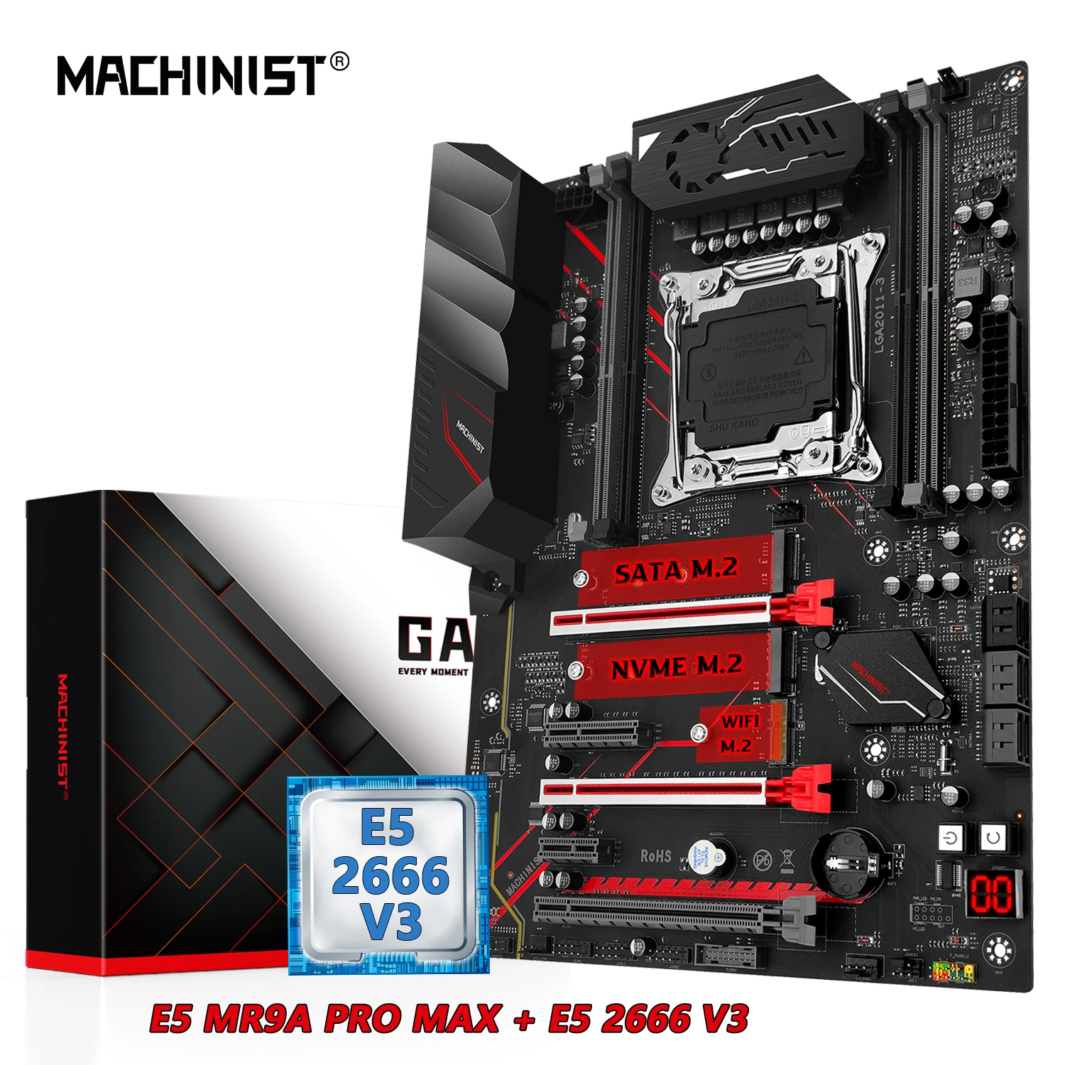 Kit machinista e5 mr9a pro max placa mãe conjunto de combinação com lga ...