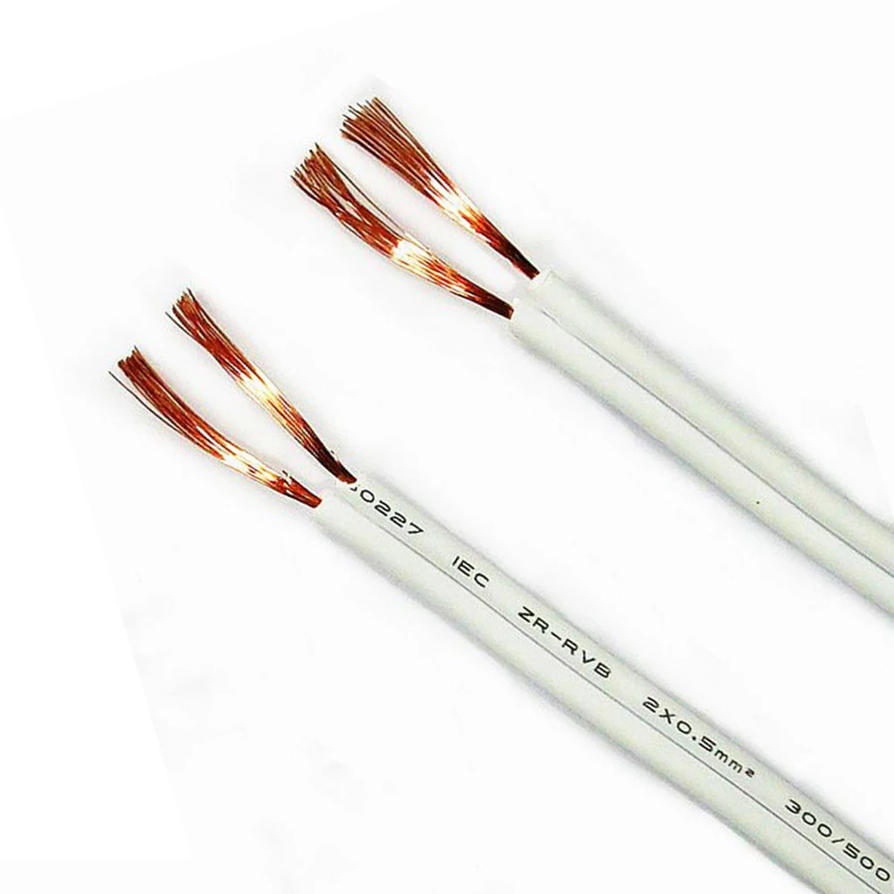 Cable-Flexible-de-dos-n-cleos-cable-el-ctrico-delgado-y-plano-blanco ...