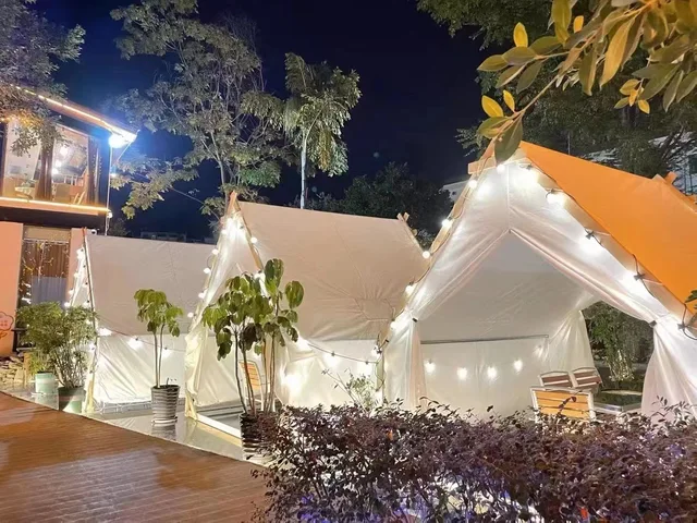 Outdoor Camping Triangle Pentagon Tent Waterproof And Rainproof Indoor ...