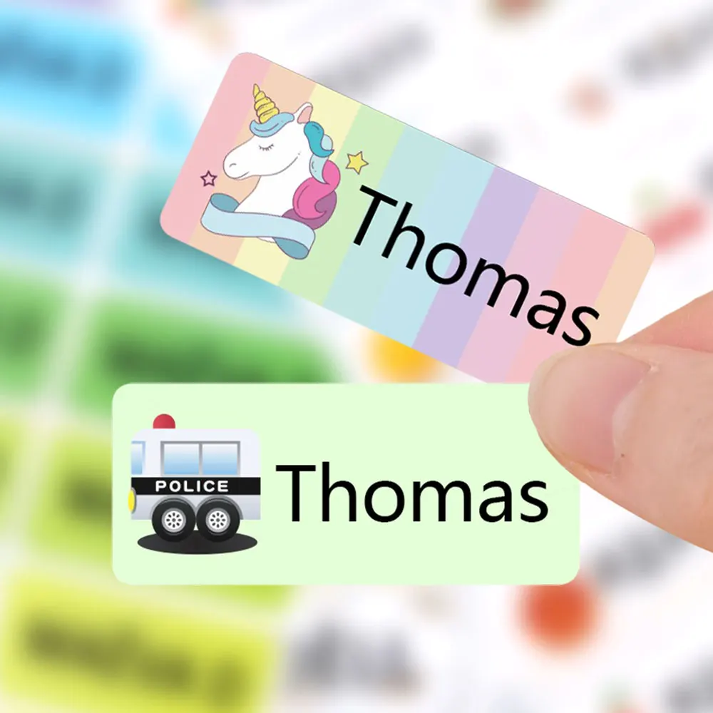 100pcs Name Sticker Custom Pegatinas Nombre Waterproof Anti-tear ...