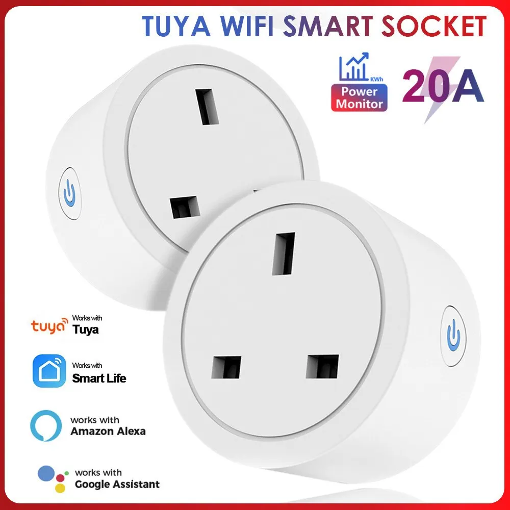 Tuya-Wifi-20A-UK-Smart-Plug-Mini-Power-Monitor-Socket-Remote-Vioce-App ...