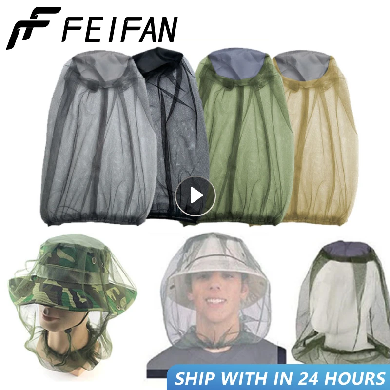 Outdoor-Head-Face-Mask-Hat-Net-Cover-Anti-mosquito-Cover-Mosquito-Net ...