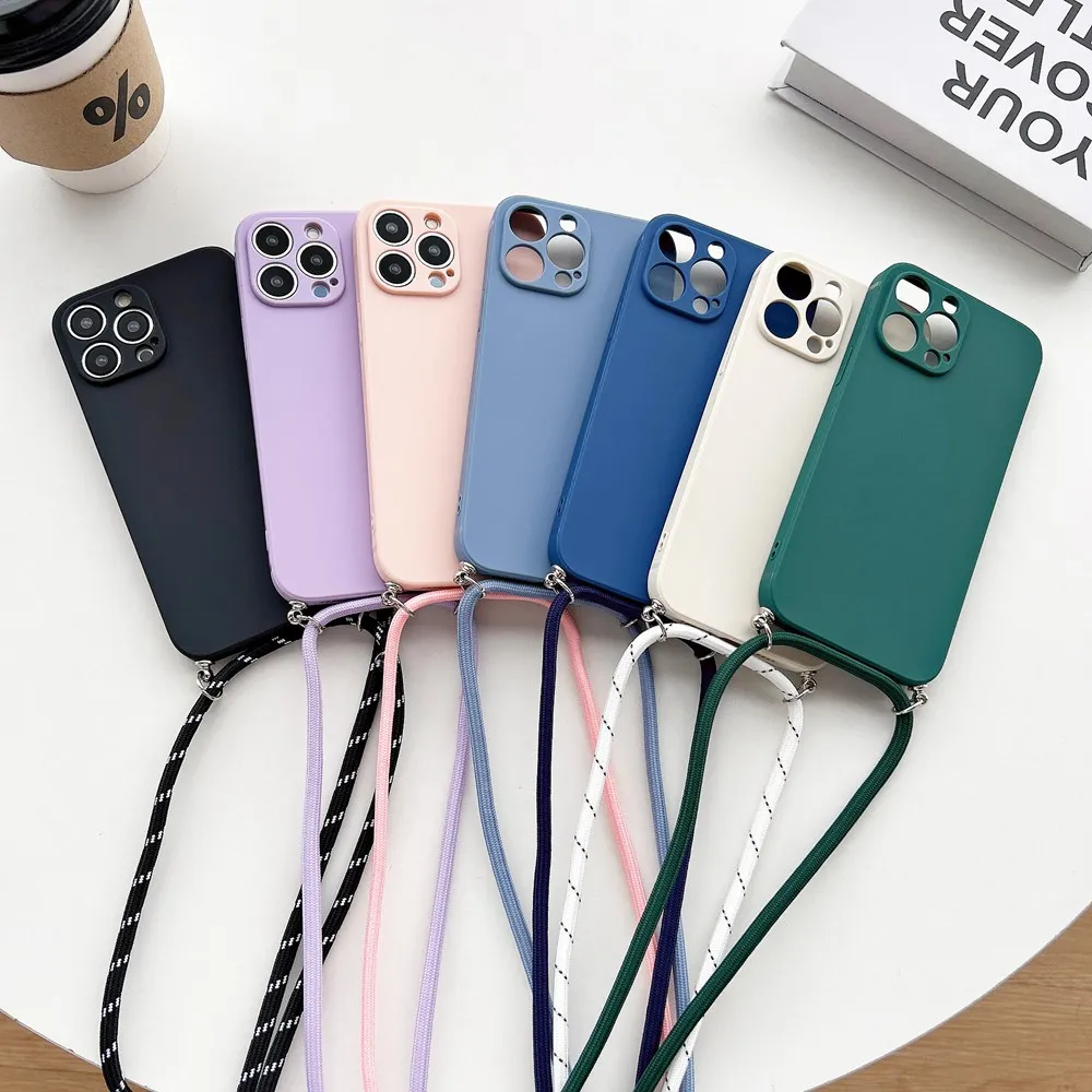 Funda-de-silicona-con-cord-n-cruzado-Simple-para-iPhone-carcasa-suave ...