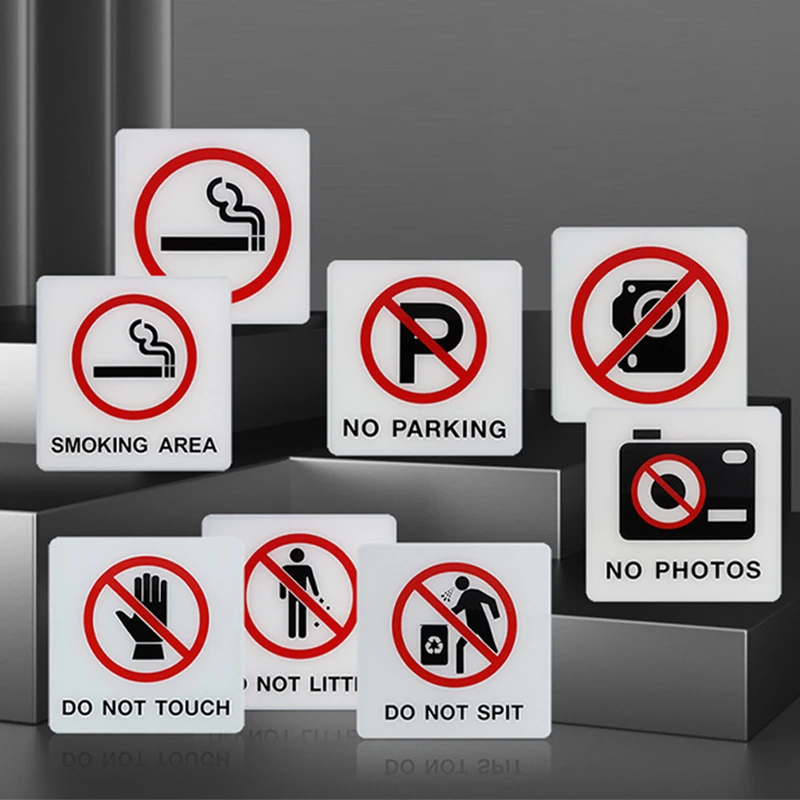 10CM-No-Smoking-NO-PHOTOS-Sign-Sticker-Public-Place-Ban-Logo-Acrylic ...