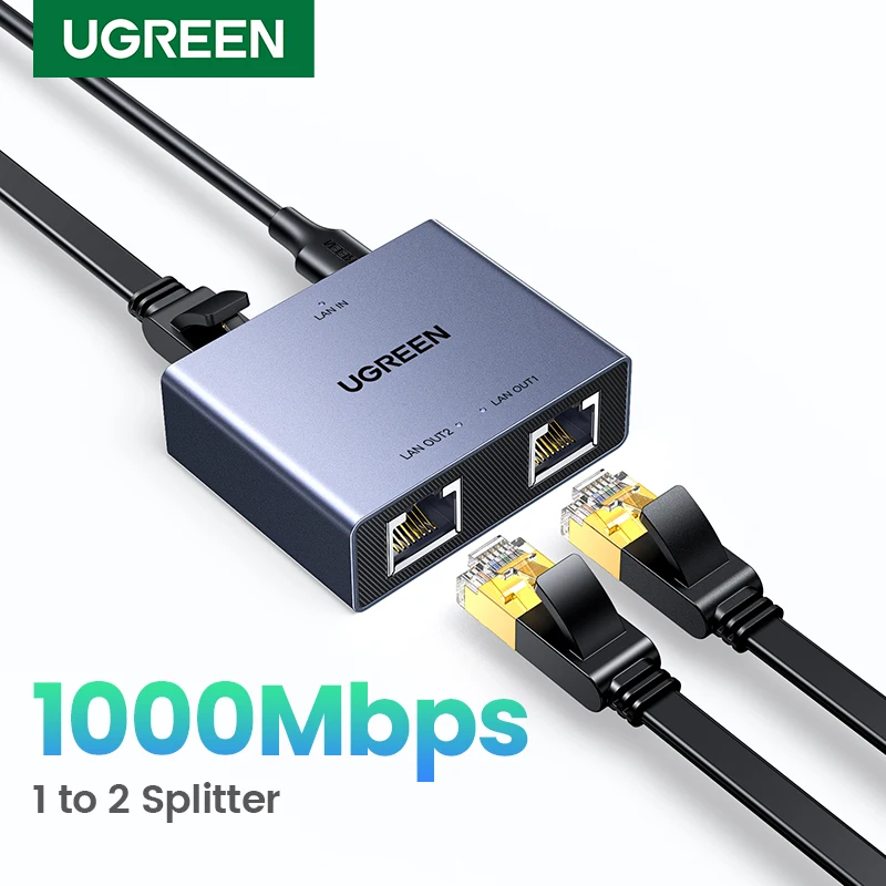 UGREEN-1000Mbps-RJ45-Splitter-1-to-2-Ethernet-Adapter-Lan-Connector ...