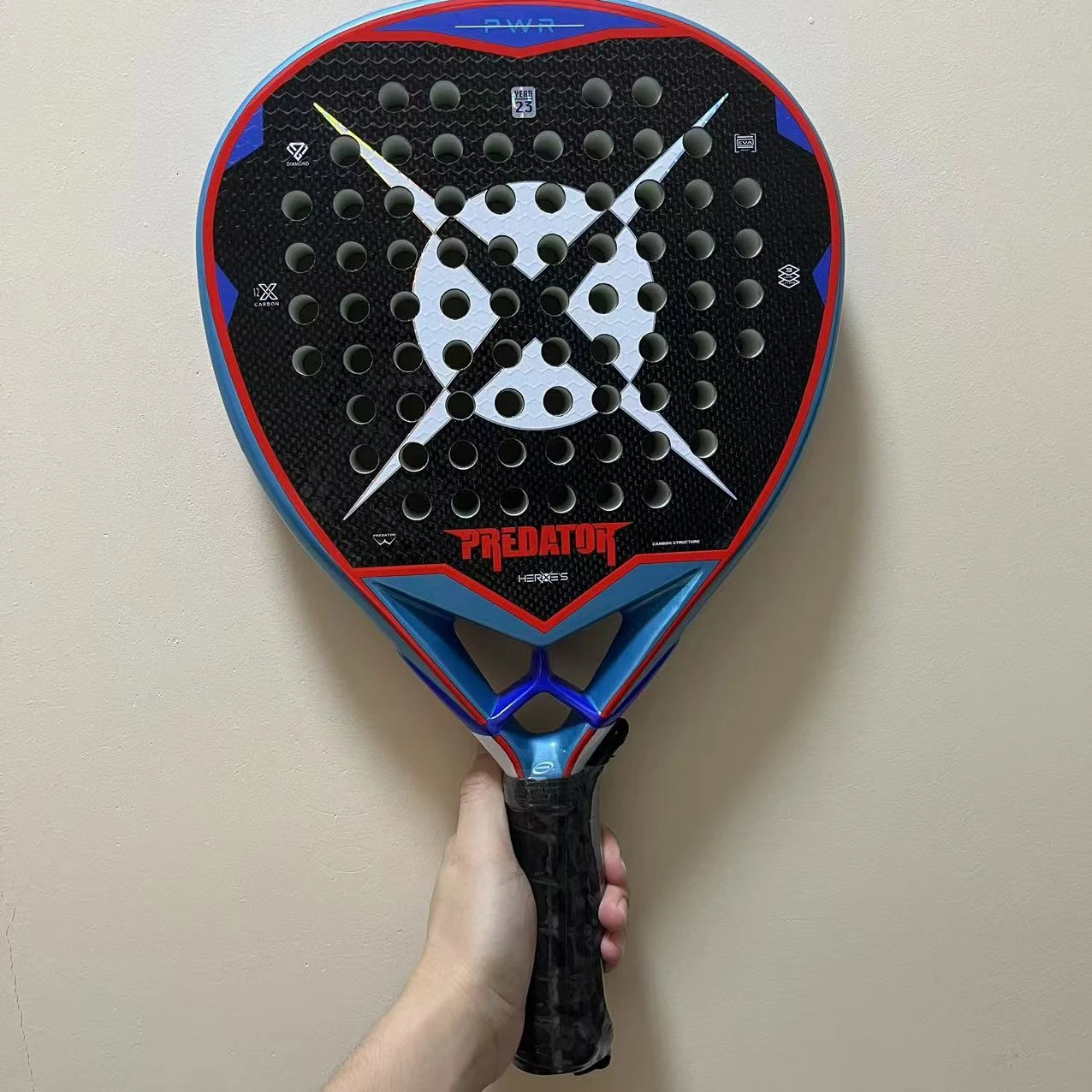 Padel Tennis Racket 3k Carbon Fiber Rough Surface High Balance With Eva ...