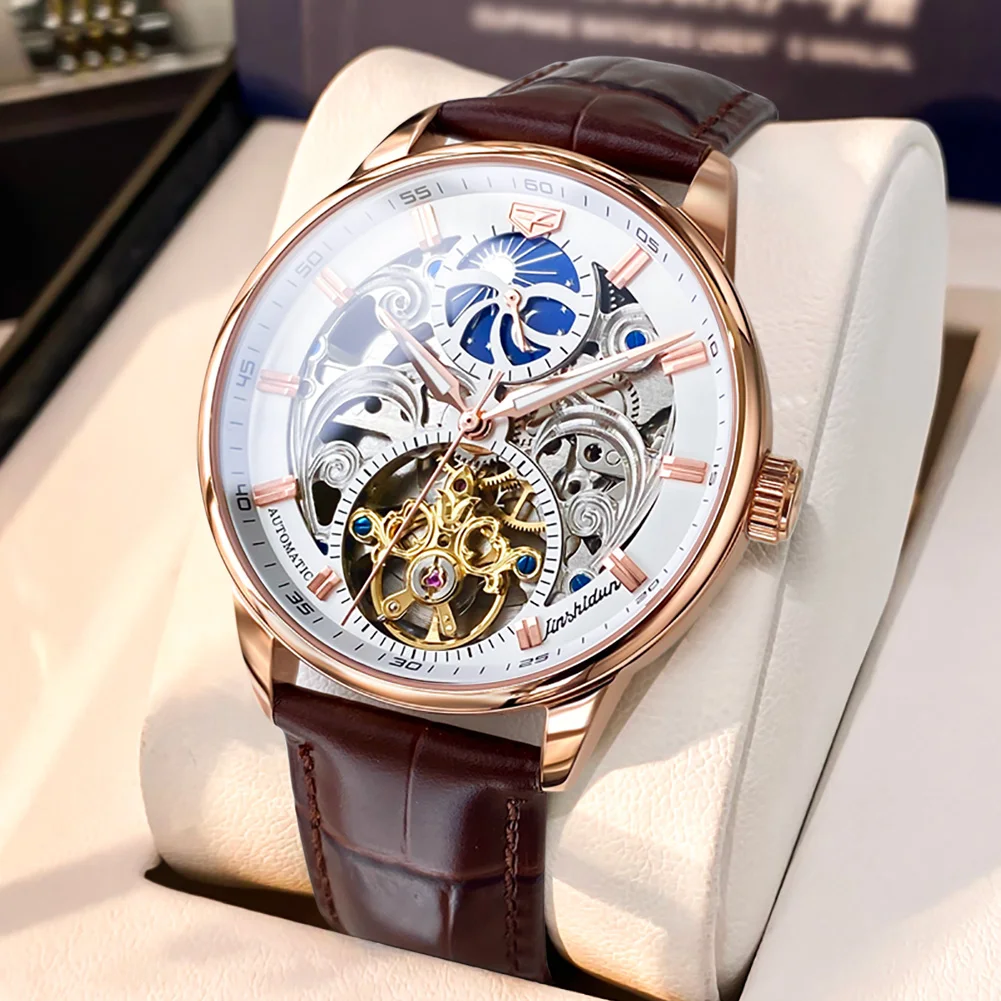 TAXAU Full Skeleton Watch Male Automatic Mechanical Clock Classic ...