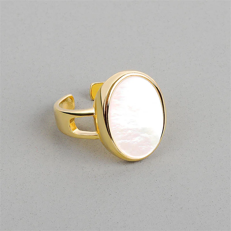 Retro-Gold-Color-Smooth-Oval-Round-Disc-Ring-Open-Finger-Rings-For ...