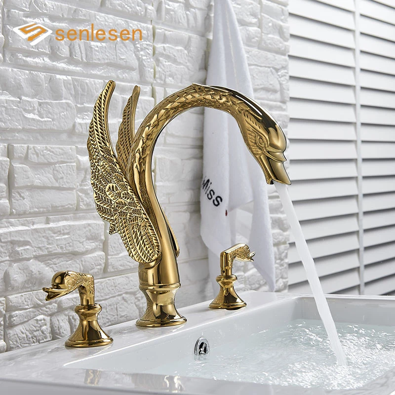 Luxurious-Golden-Bathroom-Basin-Faucet-Brass-Double-Handle-Hot-Cold ...