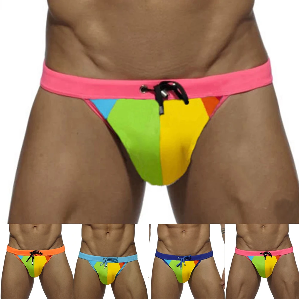 Rainbow Mens Sexy Briefs Underwear Swimming Trunks Thongs Male Homme Pouch Panties Men's ...