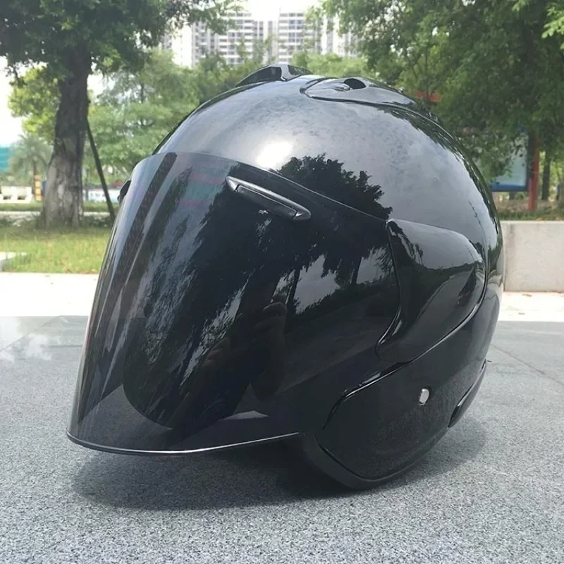 Ram3-Bright-Black-Half-Helmet-Men-and-Women-Motorcycle-Off-Road-Summer ...