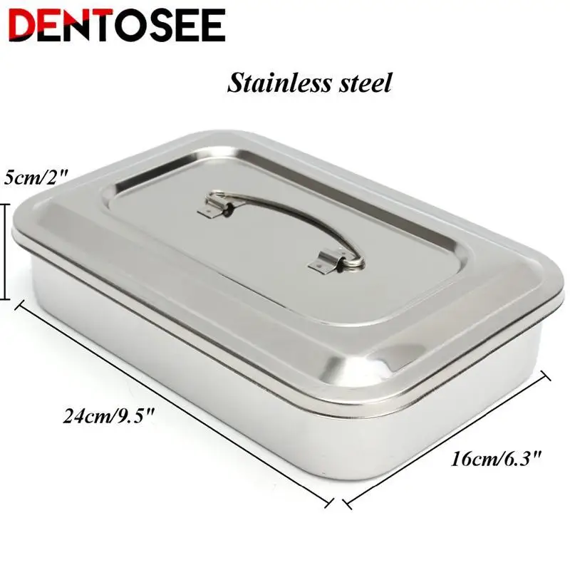 Dental-Square-Sterilization-Box-Tray-with-Thick-Lid-Stainless-Steel ...
