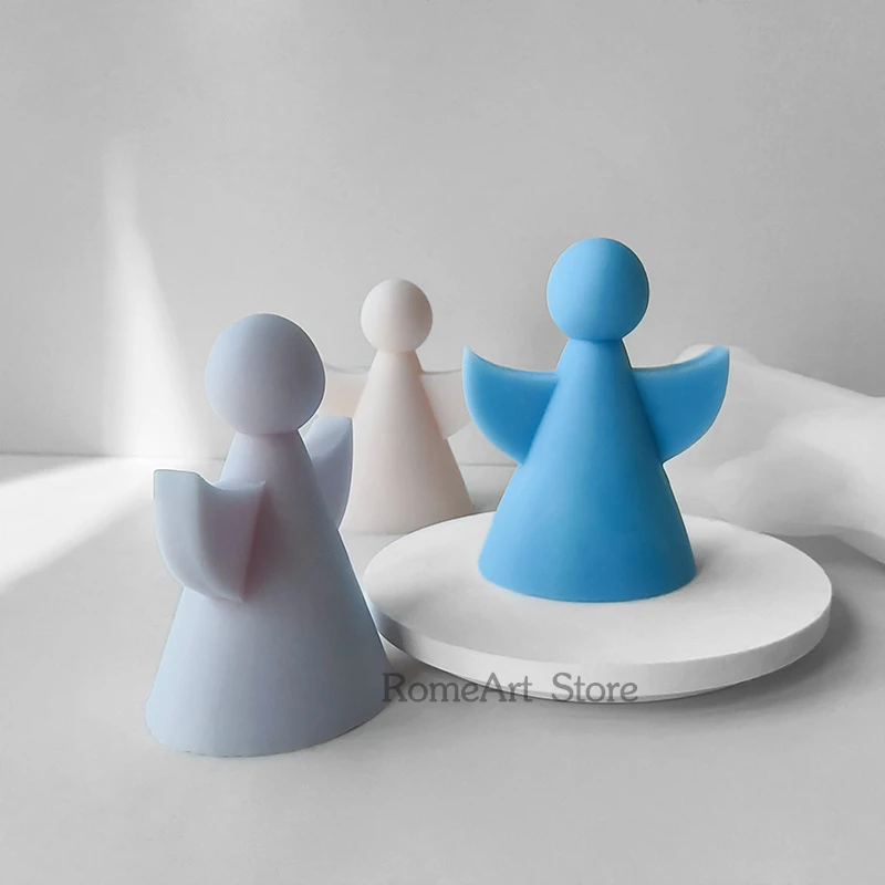 3D Abstract Angel Silicone Candle Mold DIY Cute Angel Soap Plaster ...