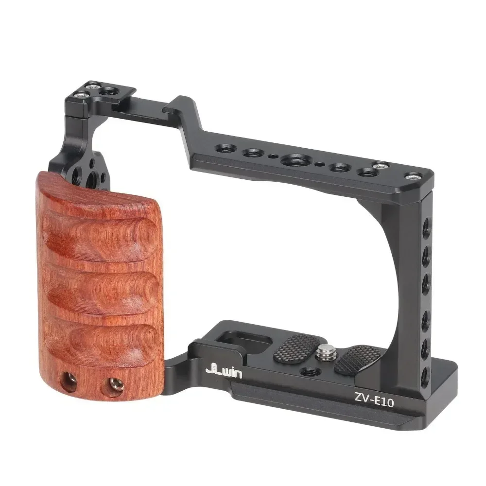 ZVE10-Camera-Cage-Wooden-Side-Handle-Top-Hand-Grip-Quick-Release-Plate ...