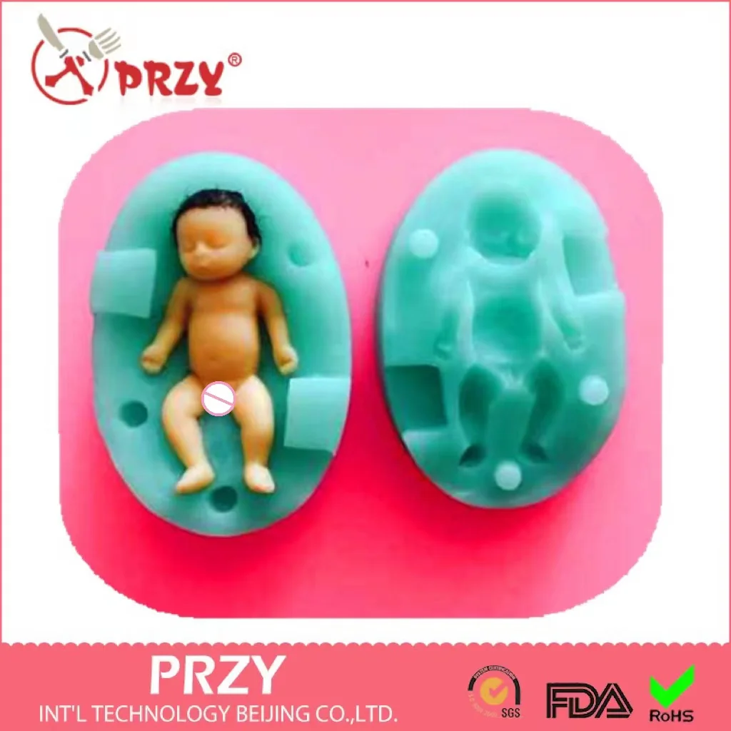 VERY TINY 3D Baby Mold Silicone Cake Decoration Mold Sleeping Baby Mold ...