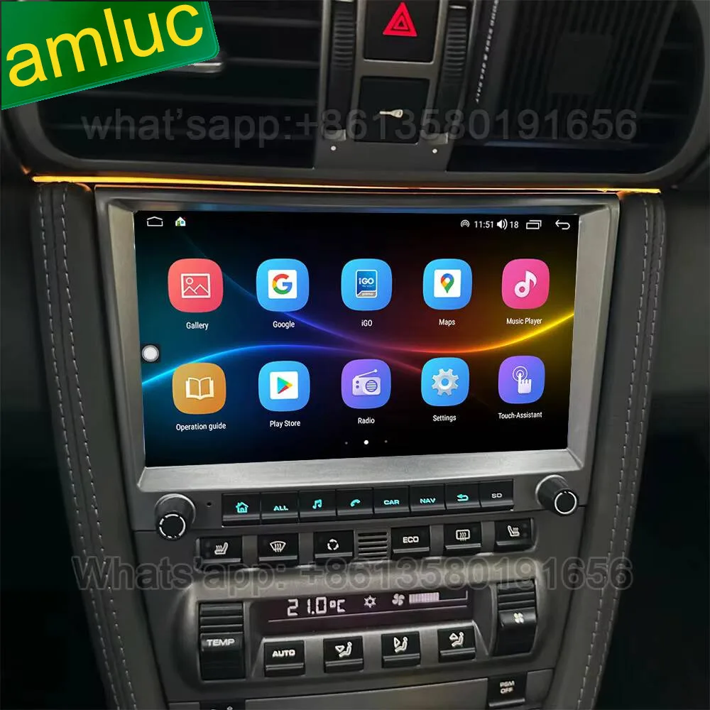 For Porsche 911 997 987 Cayman Boxster Grey Silver CarPlay 2din Android ...
