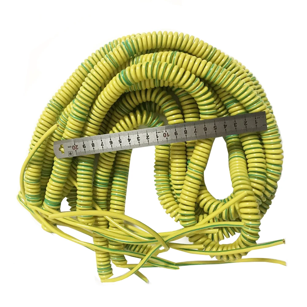 Yellow-green Ground Wire Spring 1.5 Square Spiral Wire Double Color ...