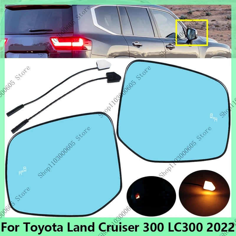 For-Toyota-Land-Cruiser-300-LC300-2022-Exterior-Side-Rearview-Mirror ...