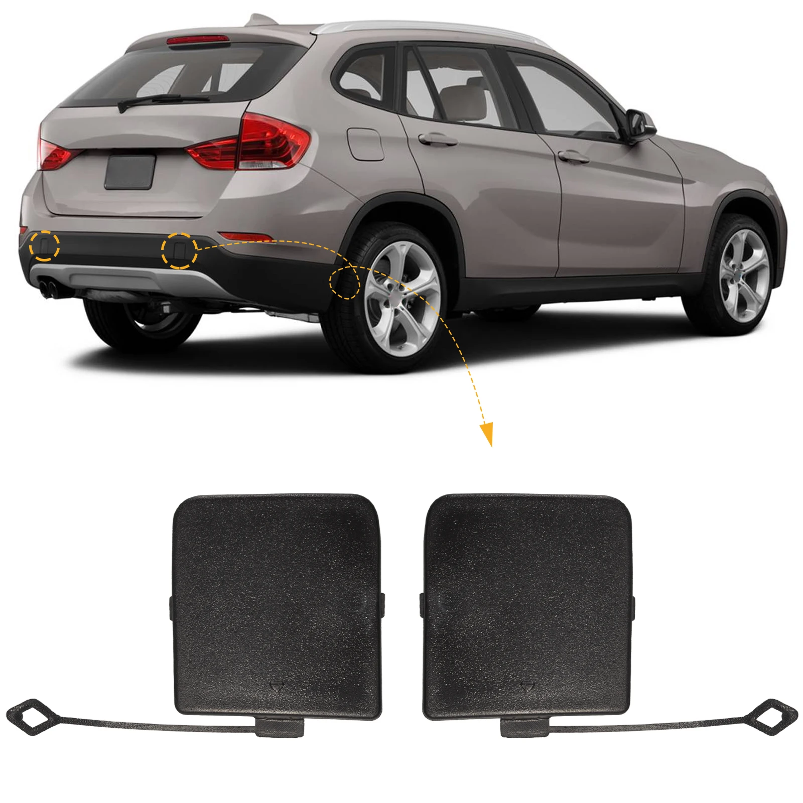 후면 범퍼 견인 후크 캡 견인 아이 커버, BMW X1 E84 2013 2015 51127303815 51127303816 ...