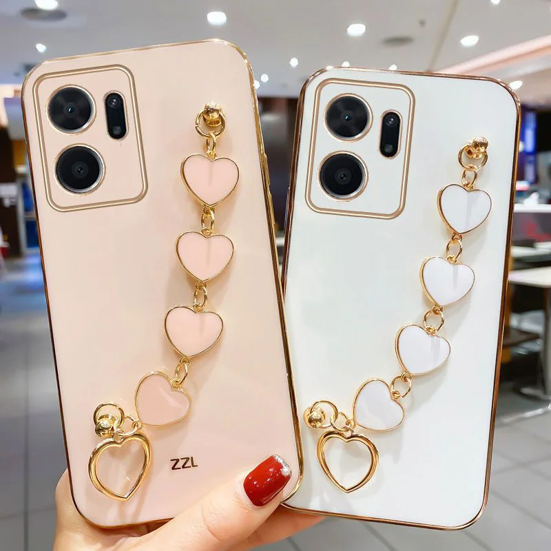 Wrist Strap Plating phone case For Honor X7A X8A X9A X7 X8 X9 X5 Honor ...