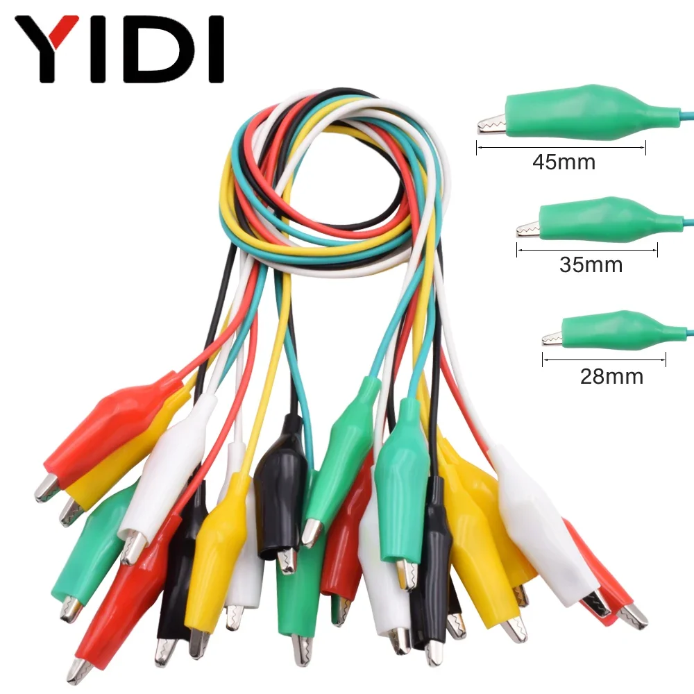 10pcs-50cm-Colored-Crocodile-Clip-28-35-45mm-Electrical-Wire-Test-Lead ...