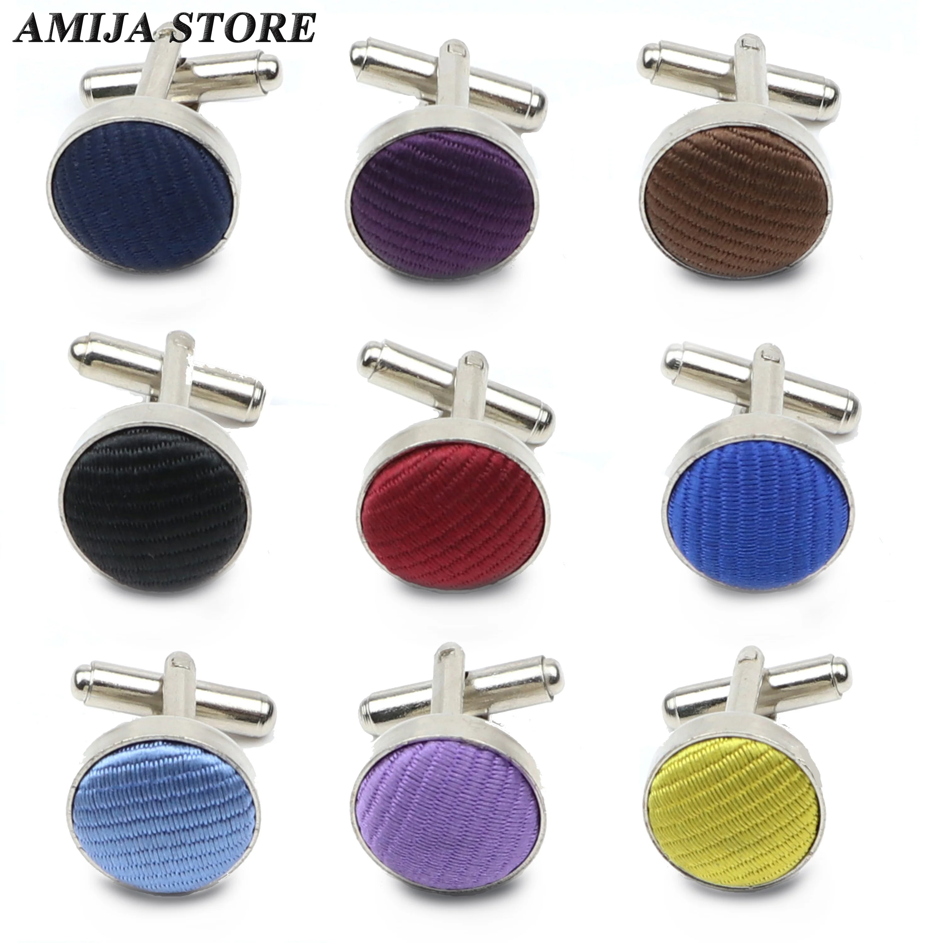New Fashion Soild Colour Blue Black Cufflinks For Mens Brand New Crown ...